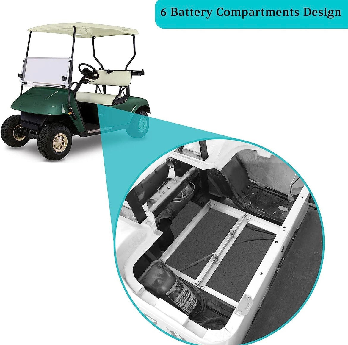 Aluminum Golf Cart Battery Tray Rack for EZGO TXT/Medalist/Valor 36V/4 ...