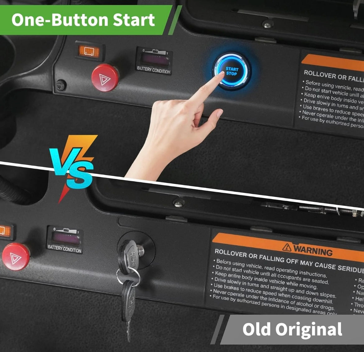 Universal Golf Cart Push-to-Start Keyless Ignition for EZGO/Club Car/Y ...