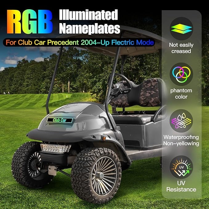 Bluetooth LED RGB Front Name Plate for Club Car Precedent Golf Cart ...